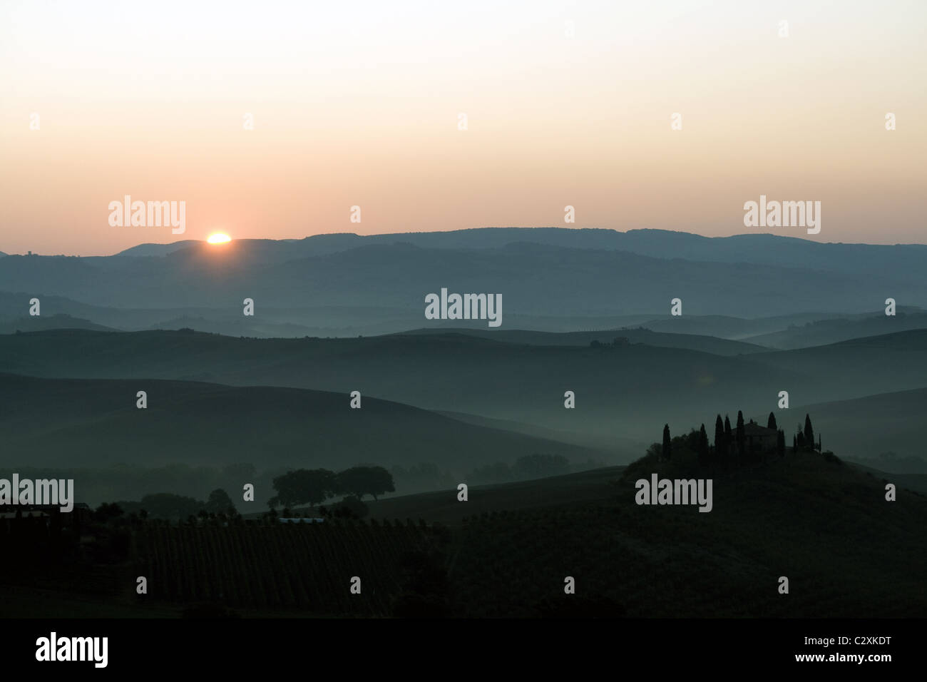 Orcia valley at sunset hi-res stock photography and images - Alamy