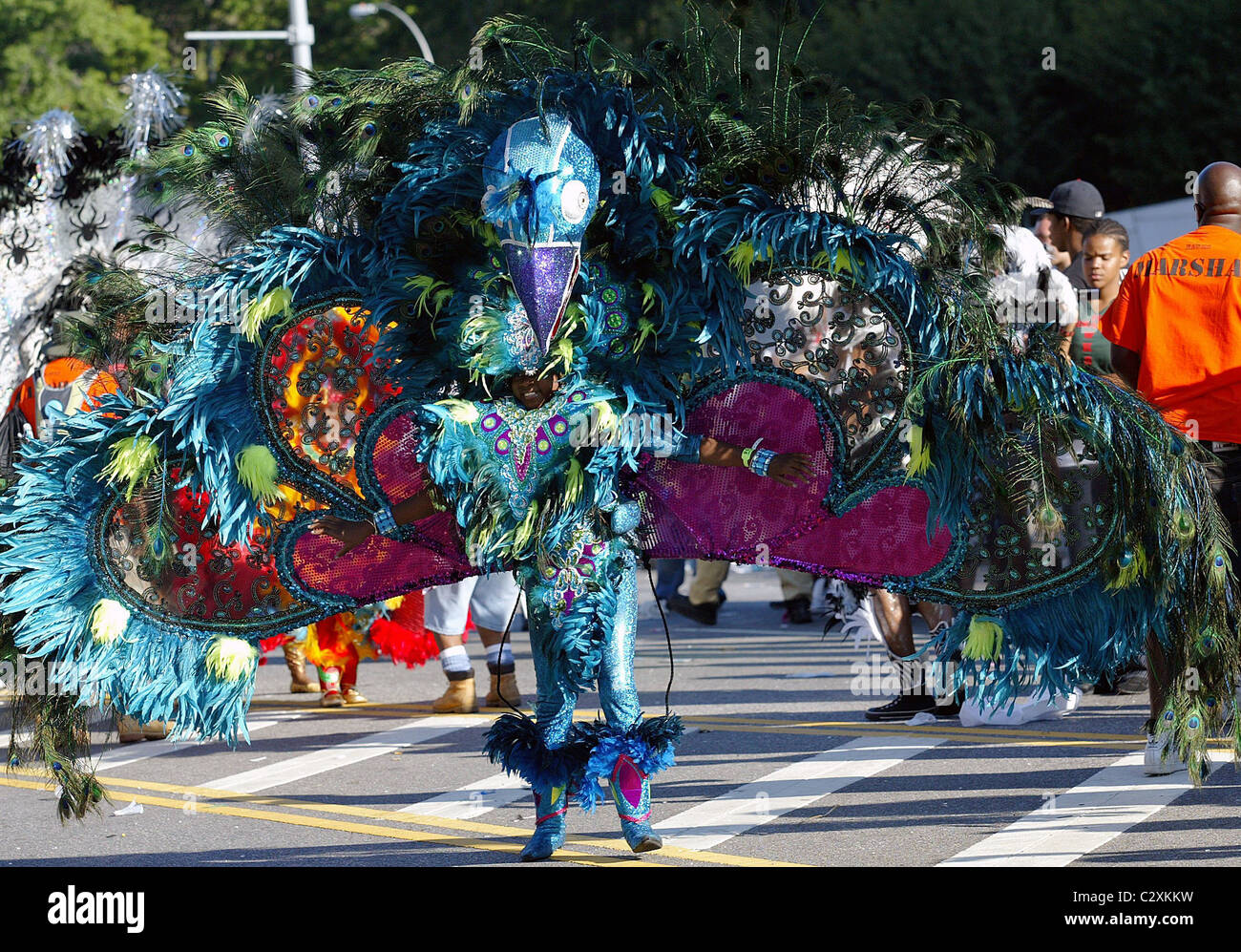 Revelers of the 41st West Indian American Day Carnival Parade in ...