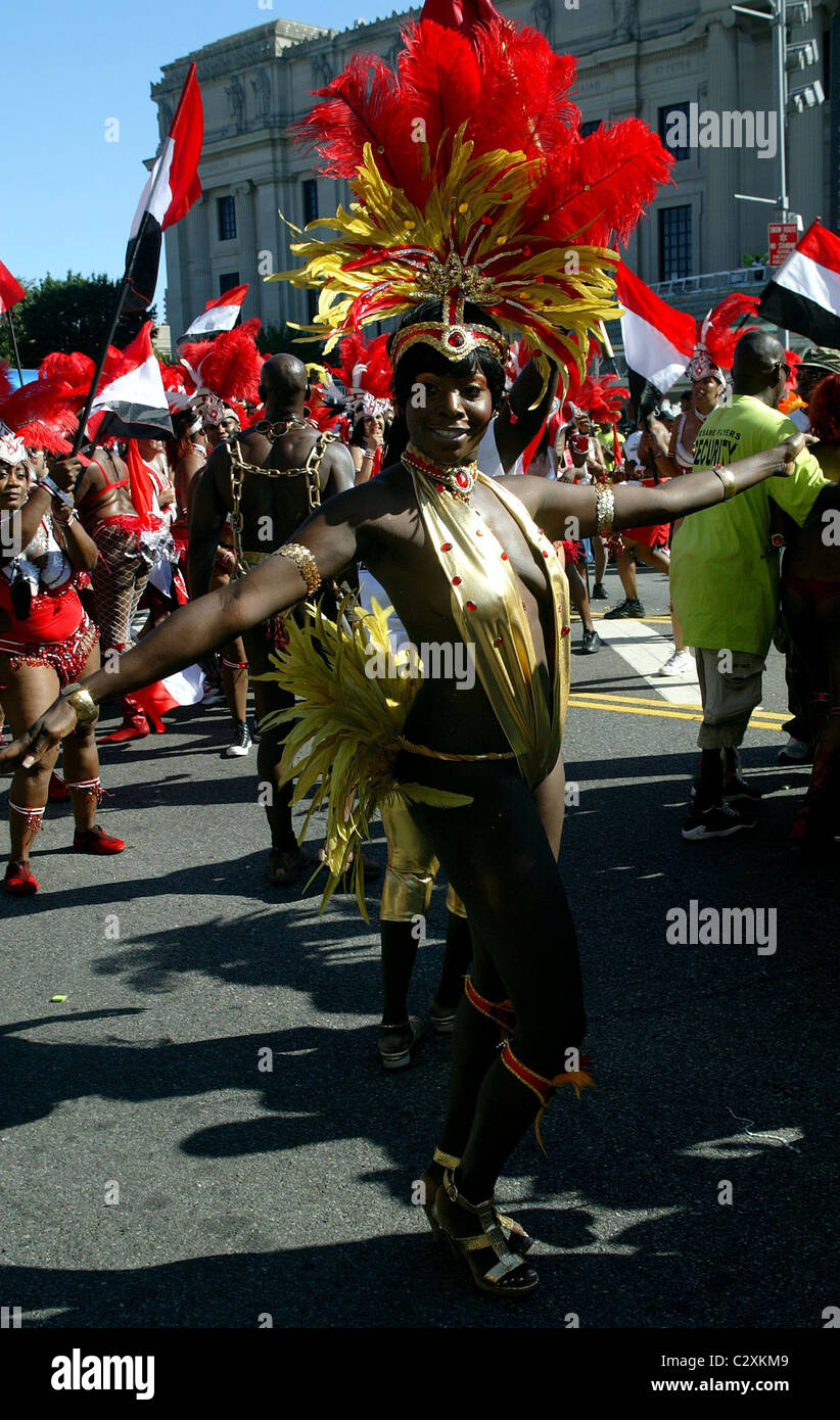 Revelers of the 41st West Indian American Day Carnival Parade in ...