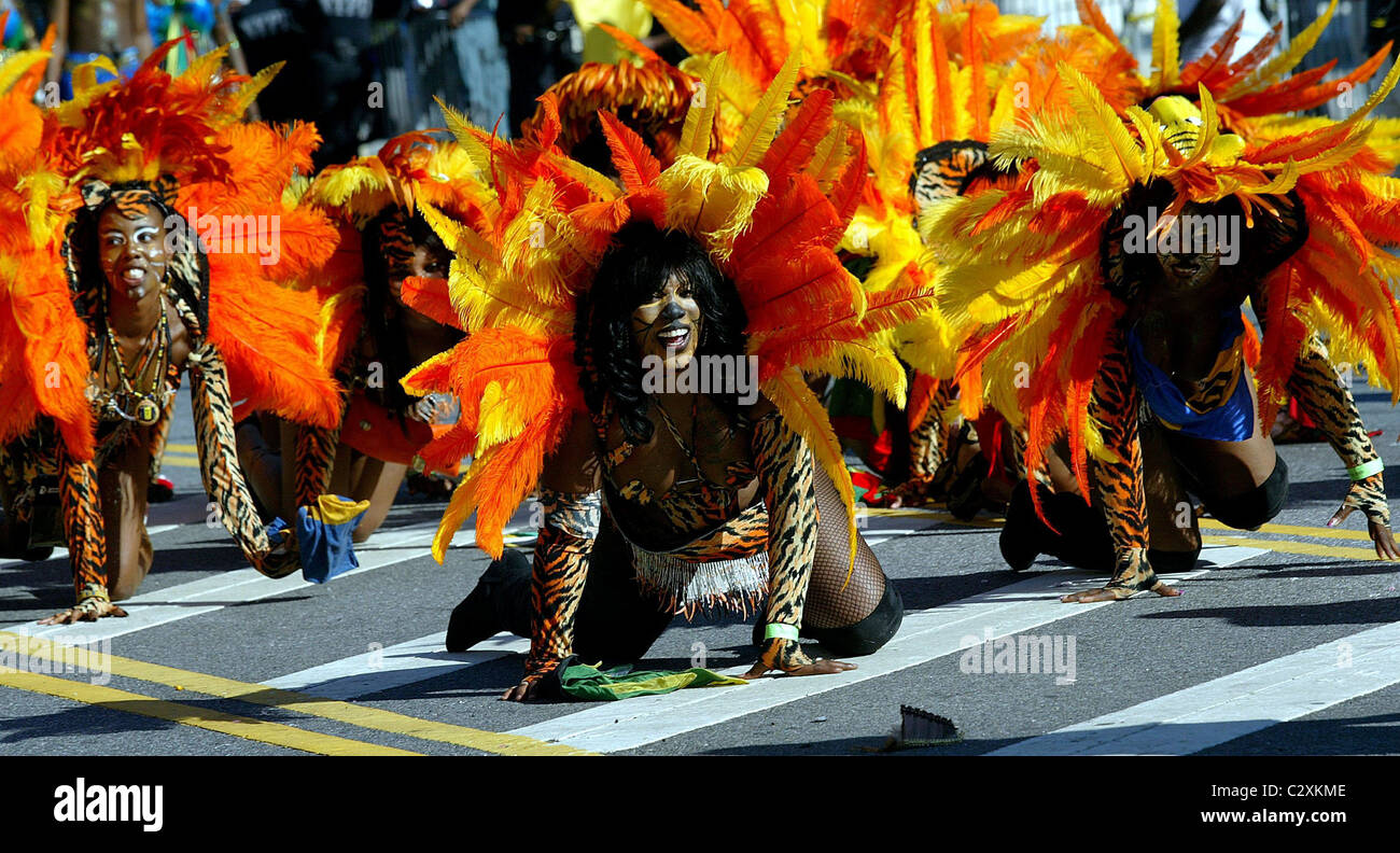Revelers of the 41st West Indian American Day Carnival Parade in ...
