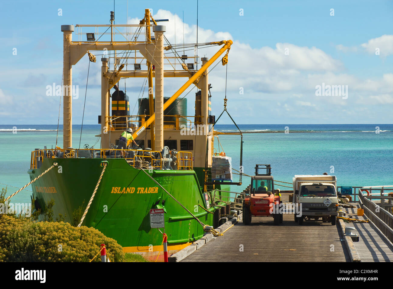 Island Trader ship delivering essential cargo from mainland to World ...