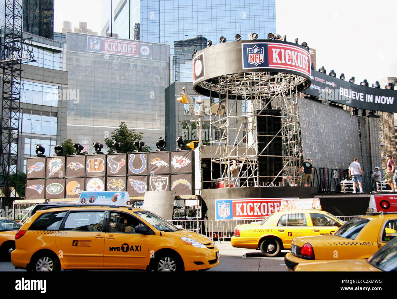Preparations for the 'NFL Opening Kickoff 2008 Presented by EA Sports ...