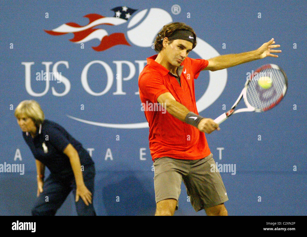 Roger Federer 2008 US Open - Day 9 New York City, USA - 02.09.08 Stock ...