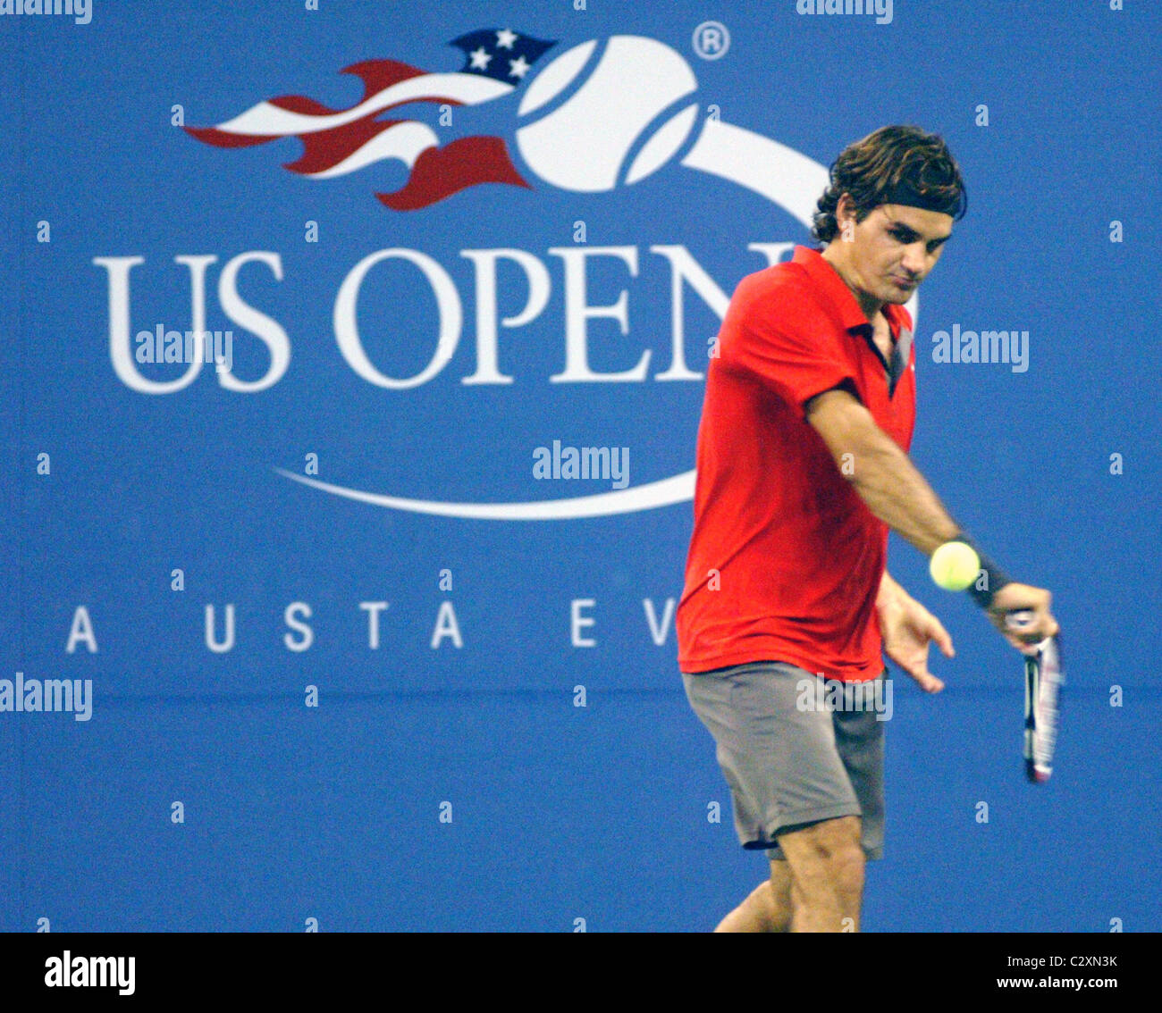 Roger Federer 2008 US Open - Day 9 New York City, USA - 02.09.08 Stock ...