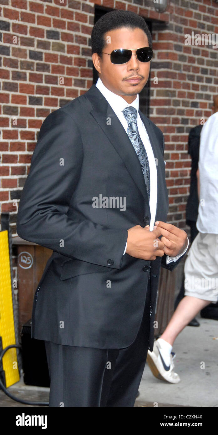 Terrence Howard outside the Ed Sullivan Theater for the 'Late Show With ...
