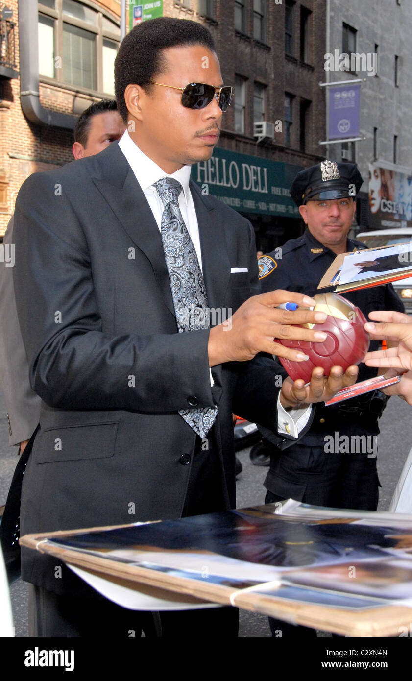 Terrence Howard outside the Ed Sullivan Theater for the 'Late Show With ...