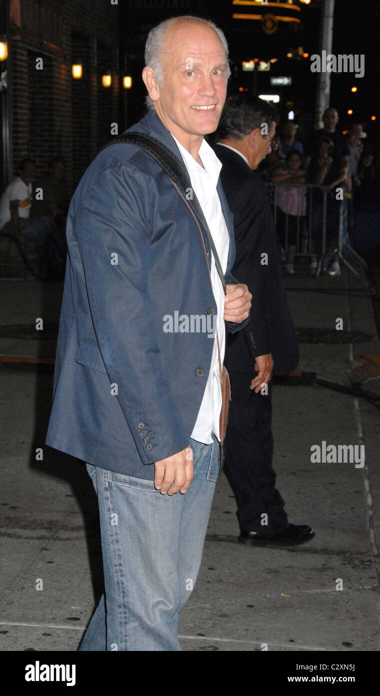 John Malkovich outside the Ed Sullivan Theater for the 'Late Show With ...