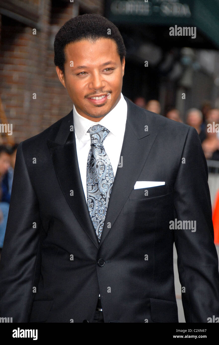 Terrence Howard outside the Ed Sullivan Theater for the 'Late Show With ...