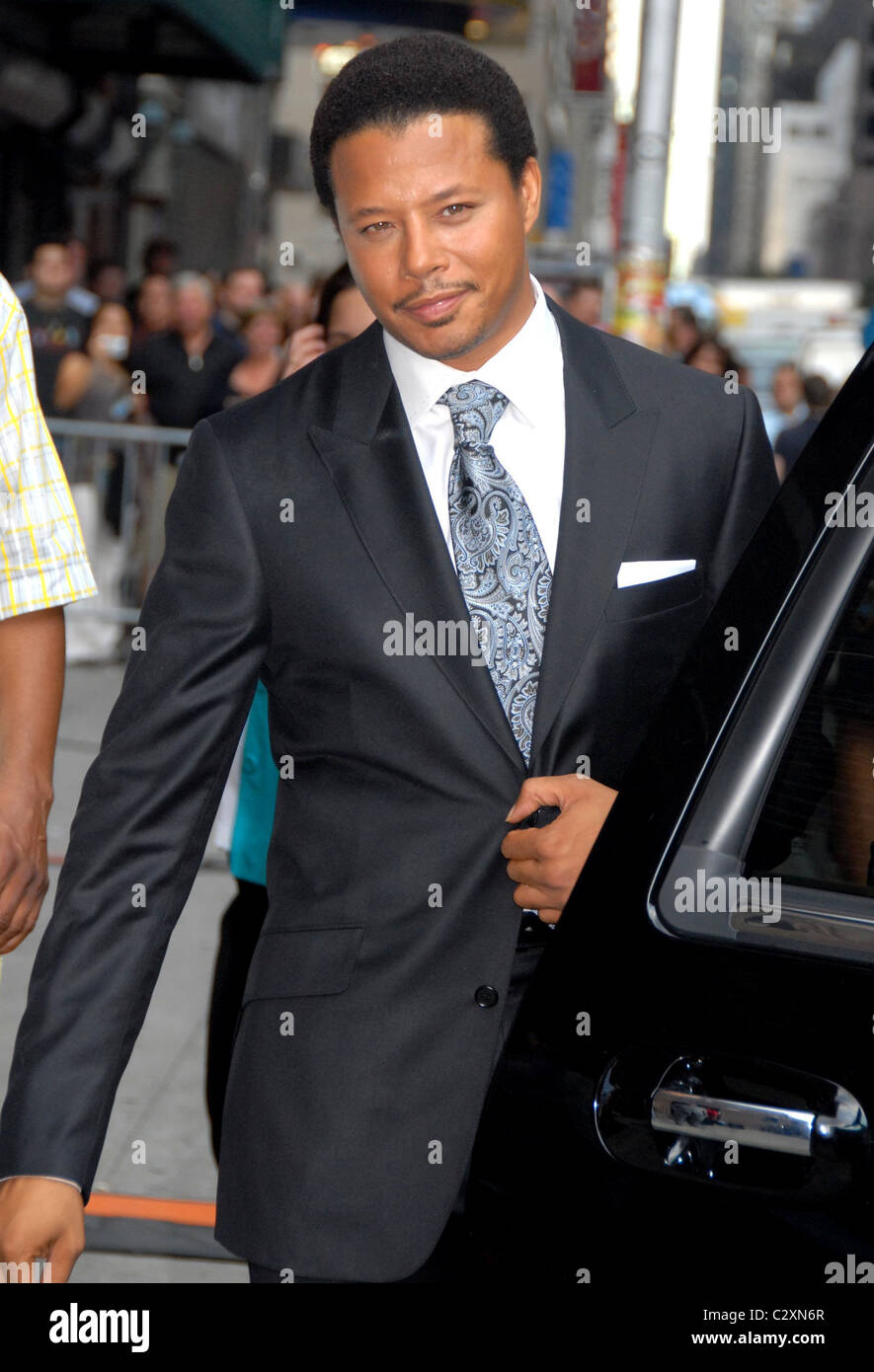 Terrence Howard outside the Ed Sullivan Theater for the 'Late Show With ...
