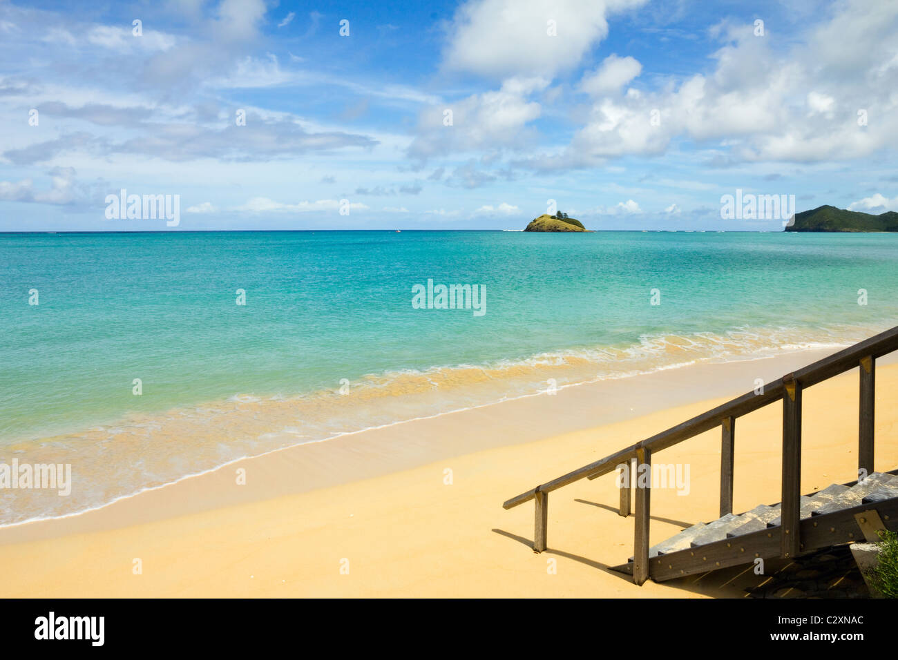 Lagoon with world's most southerly coral reef at this10km long island ...