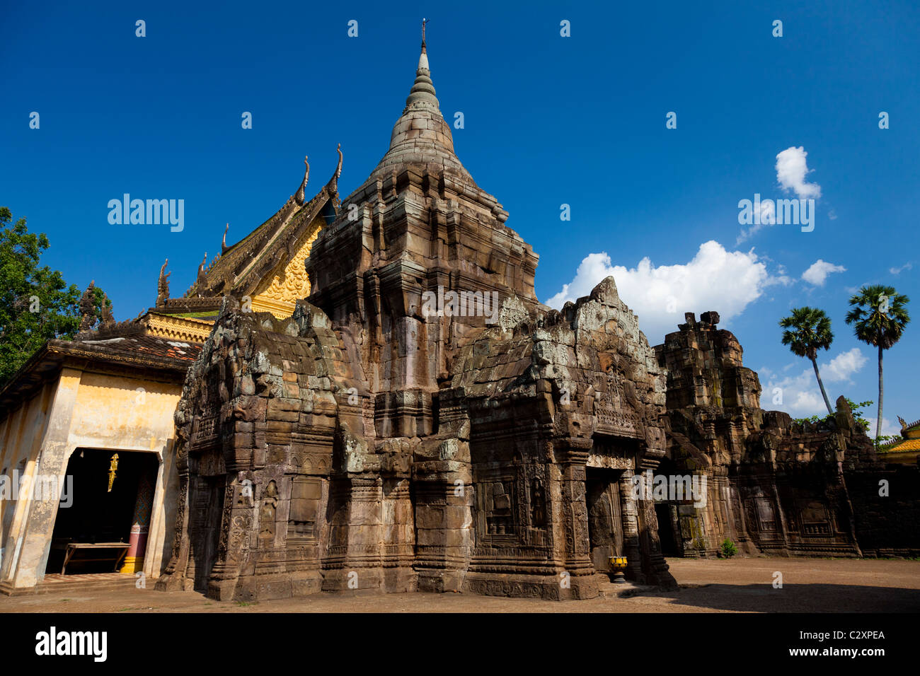 Ancient temple ruins of Wat Nokor - Kampong Cham Province, Cambodia ...
