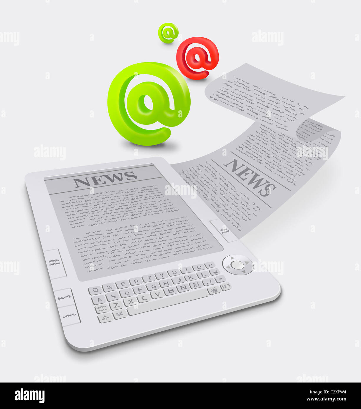 tablet pc and newspaper Stock Photo - Alamy