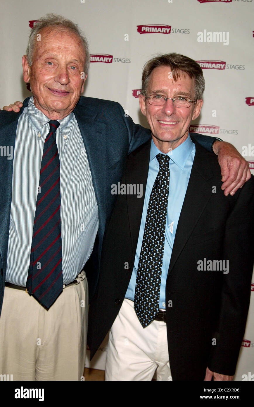 A.R. Gurney and Mark Lamos attending the opening night party for ...