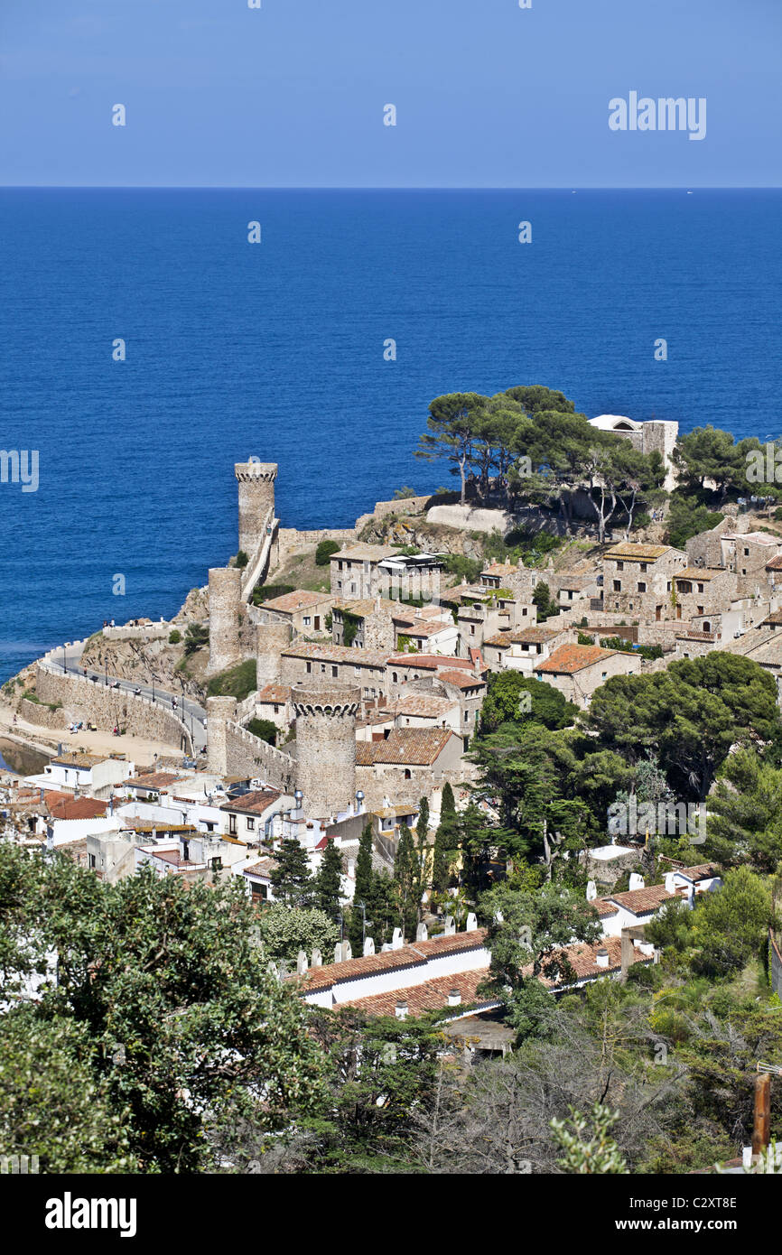 Tossa de Mar overview in Costa Brava Stock Photo - Alamy