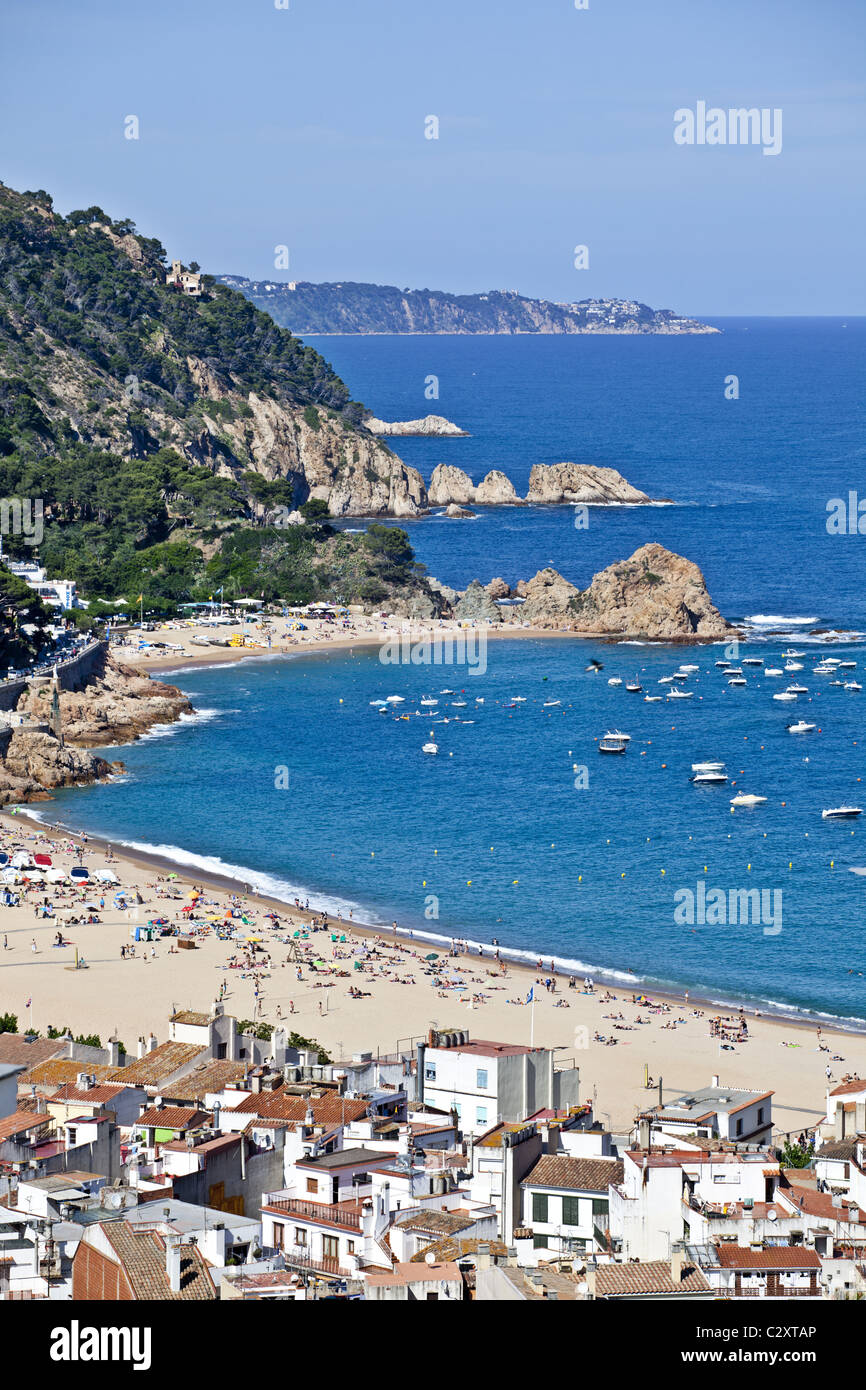 Tossa de Mar overview in Costa Brava Stock Photo - Alamy