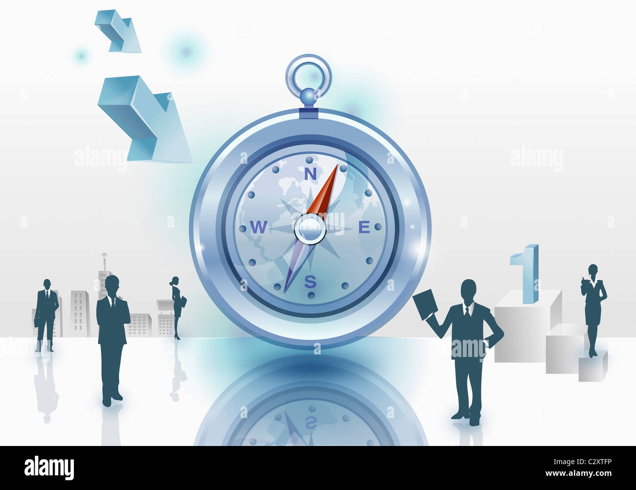 Global arrow silhouette hi-res stock photography and images - Alamy