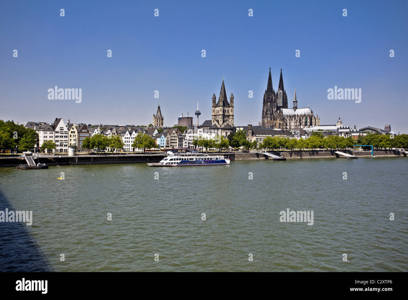 rhine river and cologne overview. cityscape Stock Photo - Alamy