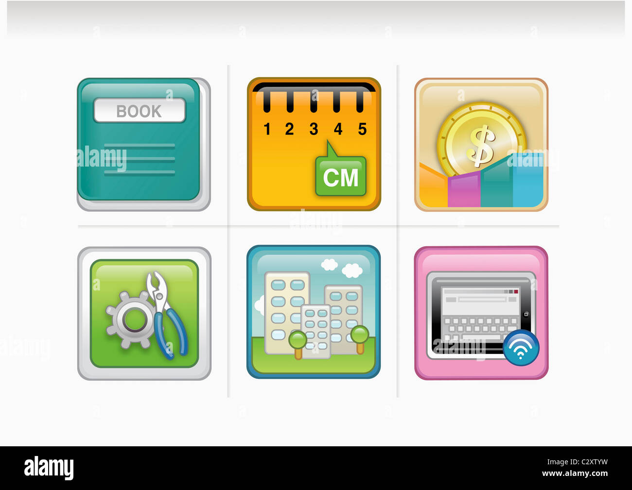 various types of widget icon Stock Photo - Alamy