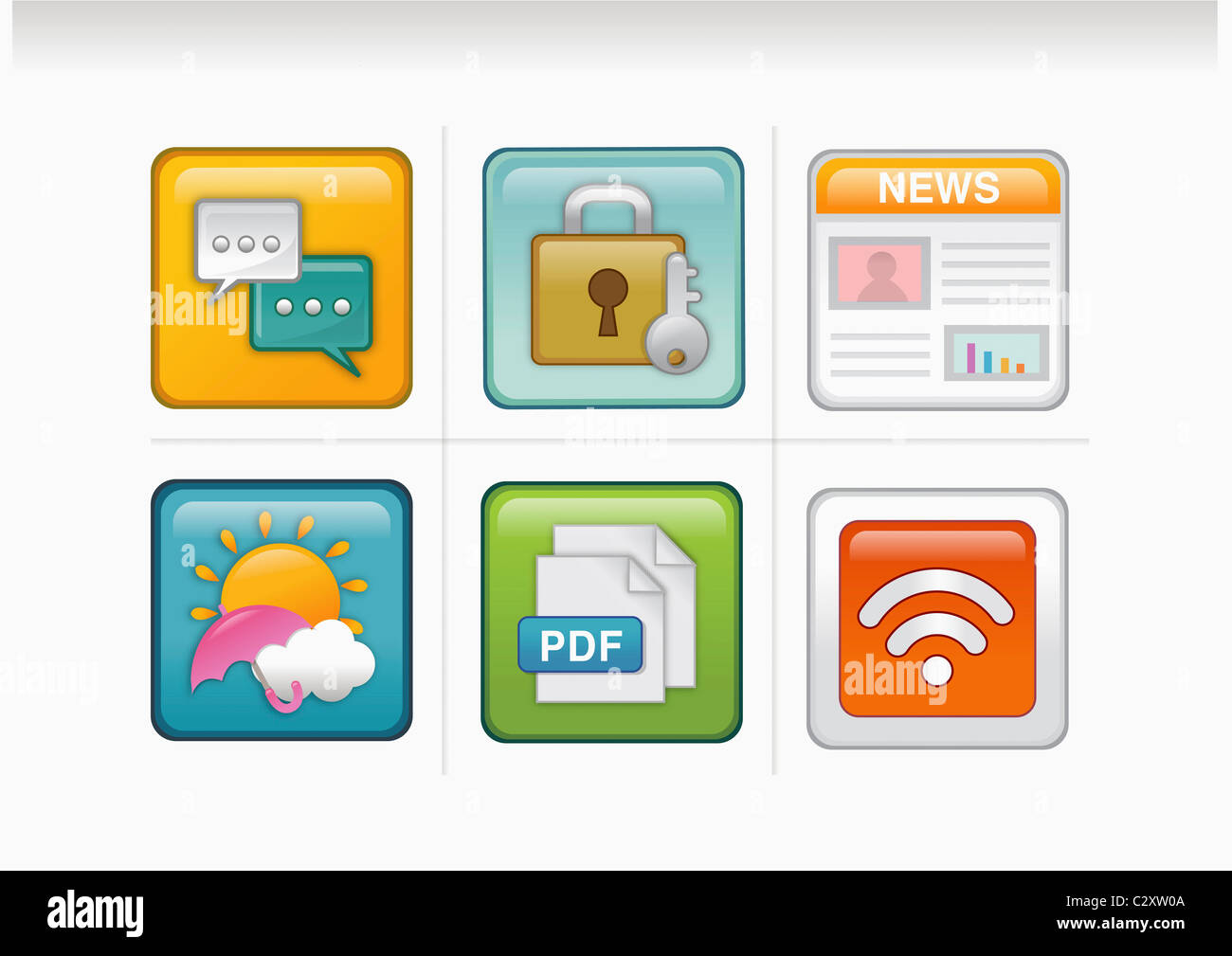 various types of widget icon Stock Photo - Alamy
