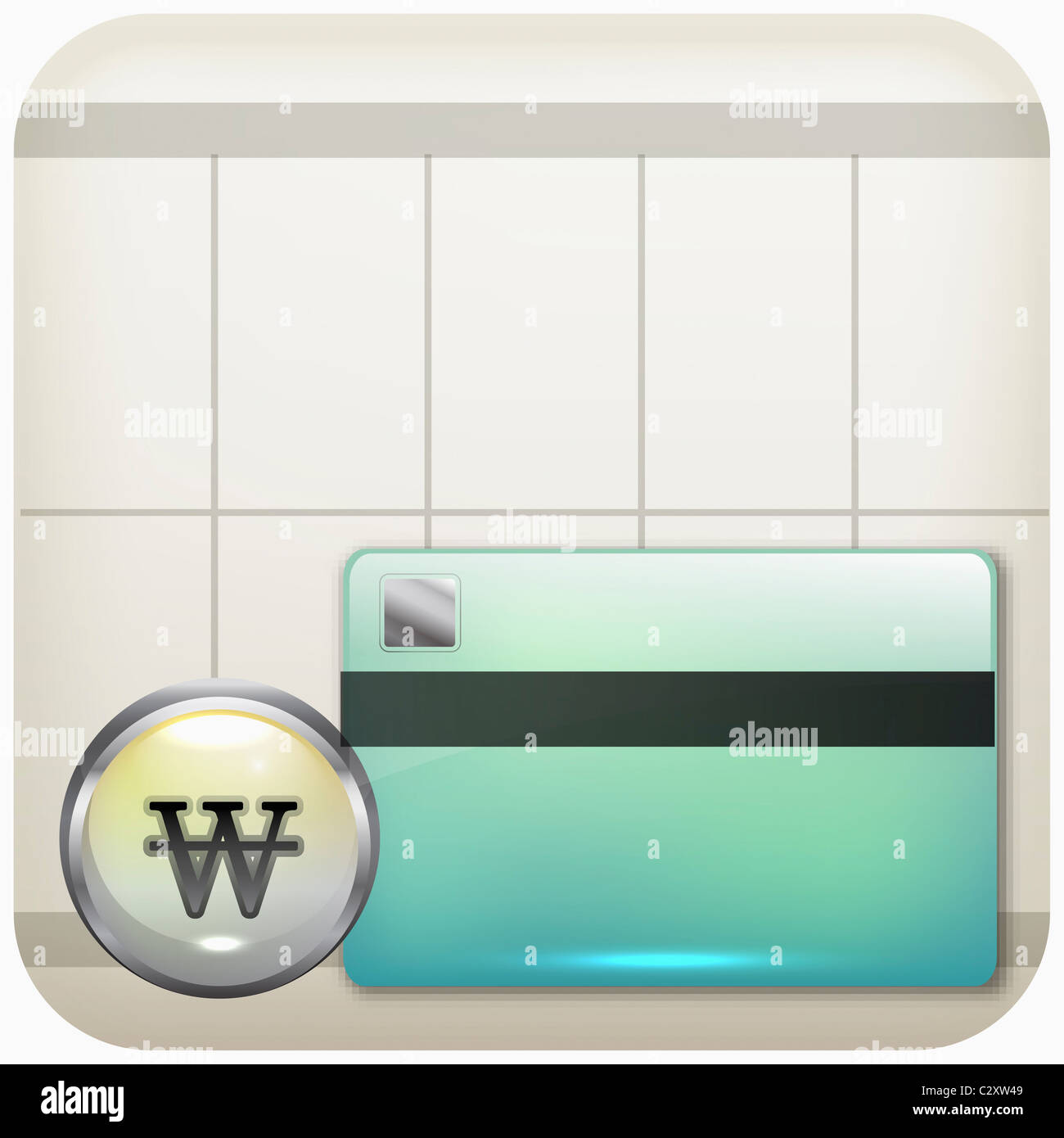 application icon of money and credit card Stock Photo - Alamy