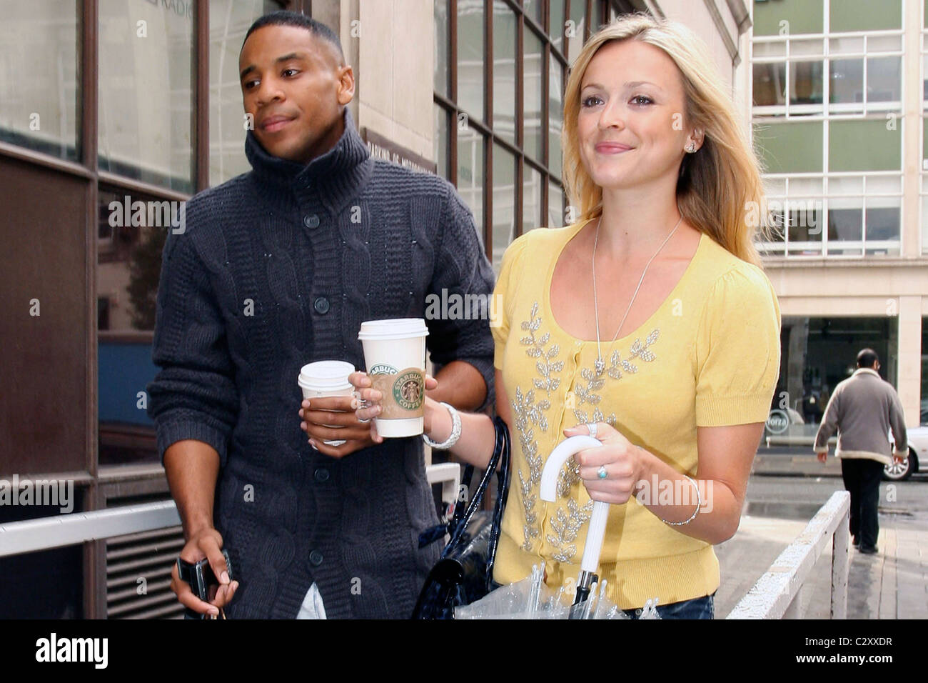 Fearne Cotton and Reggie Yates arrive at the BBC Radio One studios with ...