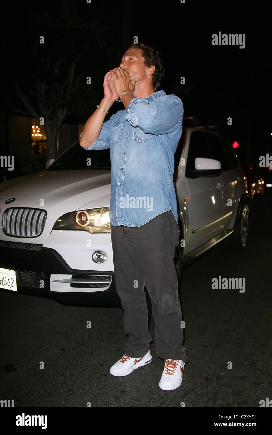 Matthew McConaughey arriving at the Camila Alves launch of her Muxo ...