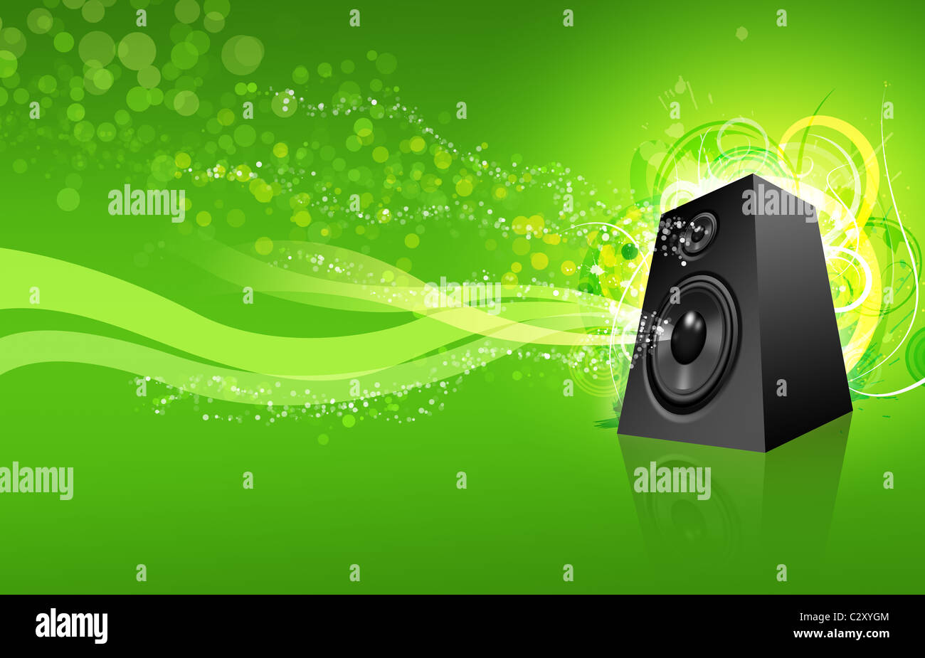Loudspeaker on green urban background with copy-space Stock Photo - Alamy