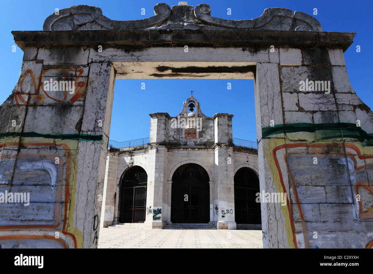 Looking through the gateway of the Capela de Santo Amaro (Chapel of St ...