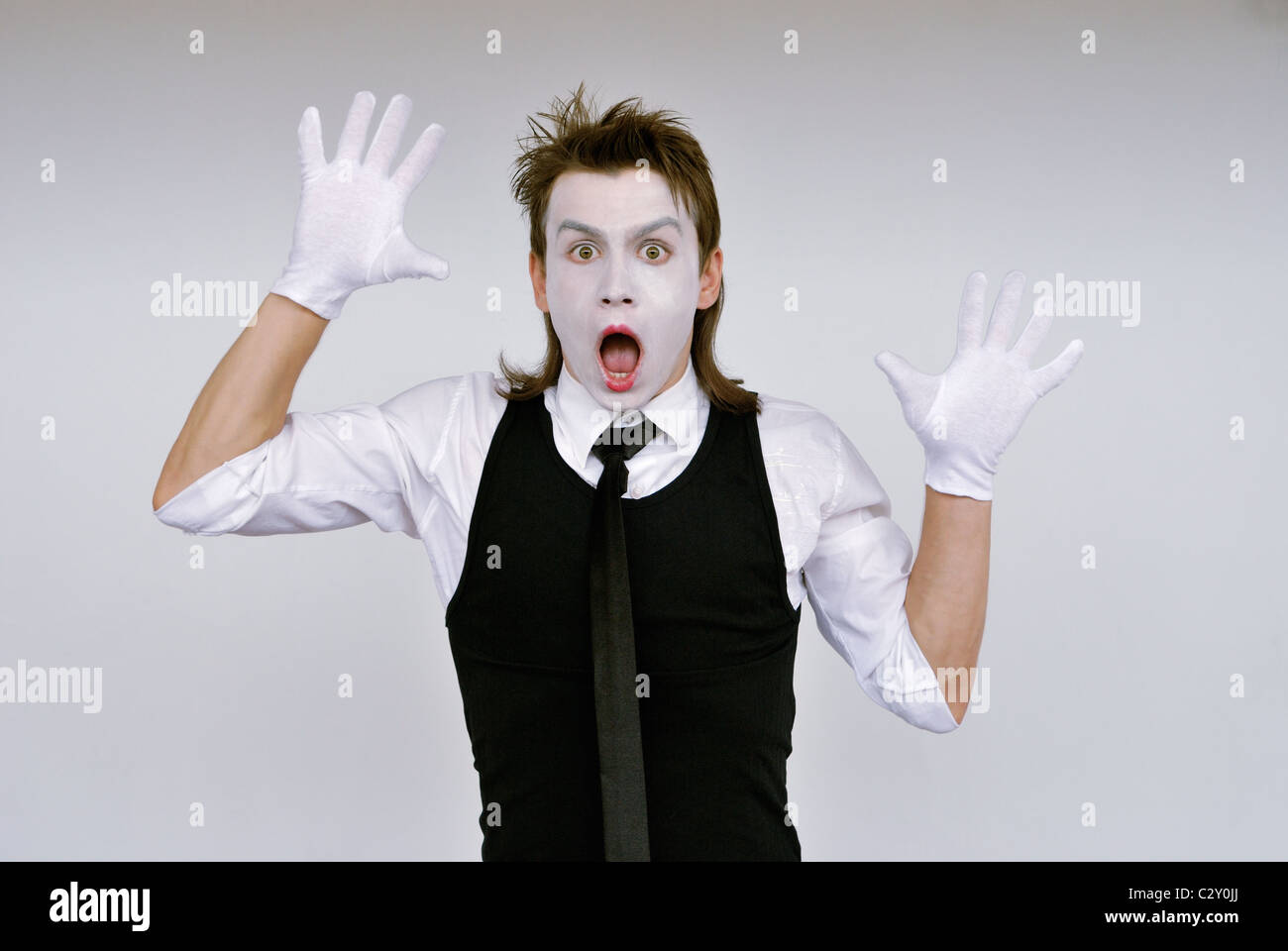 dramatic mime actor . Close-up Stock Photo - Alamy