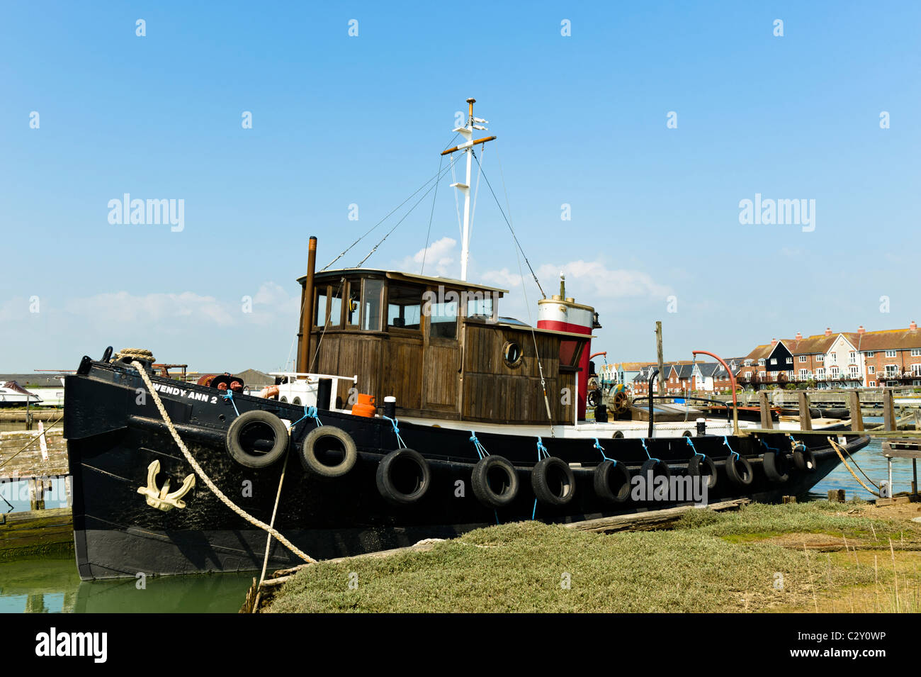 Wendy Ann 2, a tug style fishing boat boat tied up on the river Arun in ...