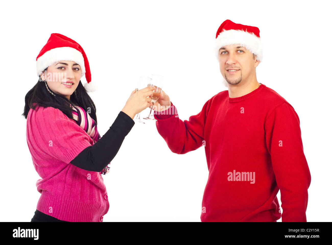 Two people wearing winter Cut Out Stock Images & Pictures - Alamy