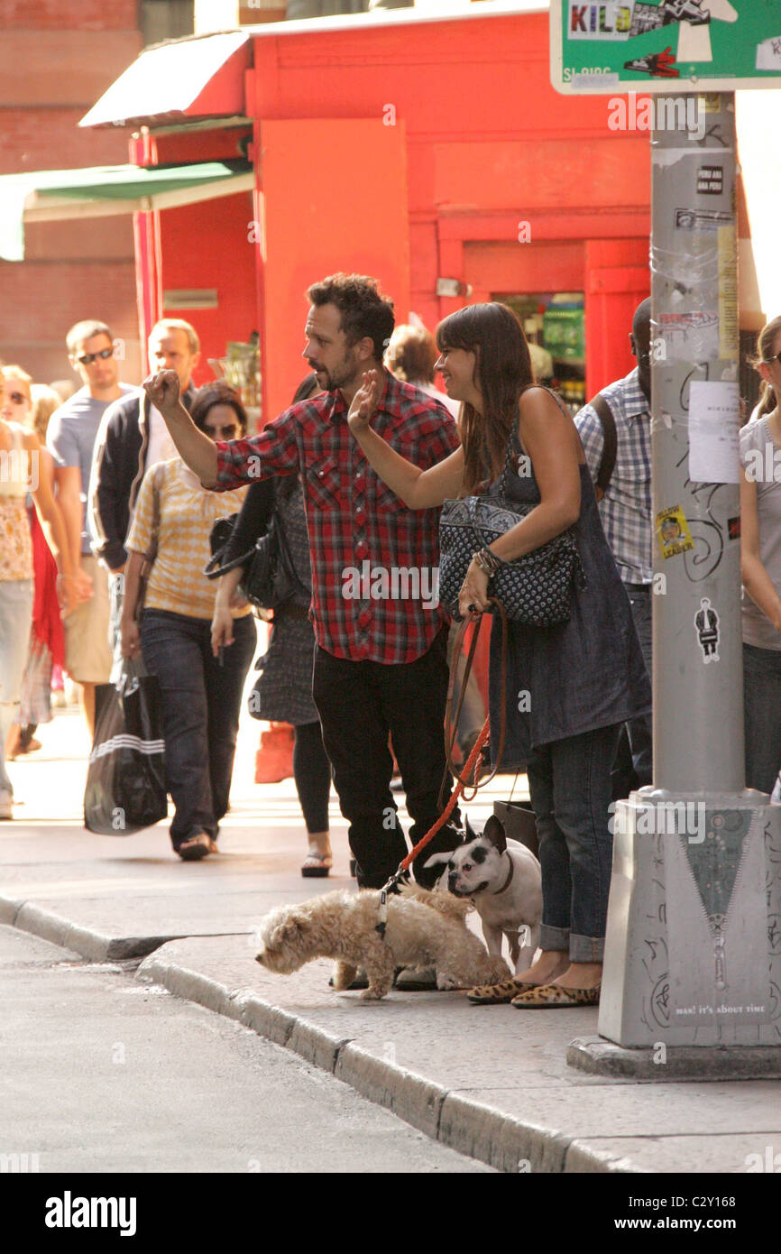 Giovanni Ribisi and girlfriend walk dogs around SoHo New York City, USA ...