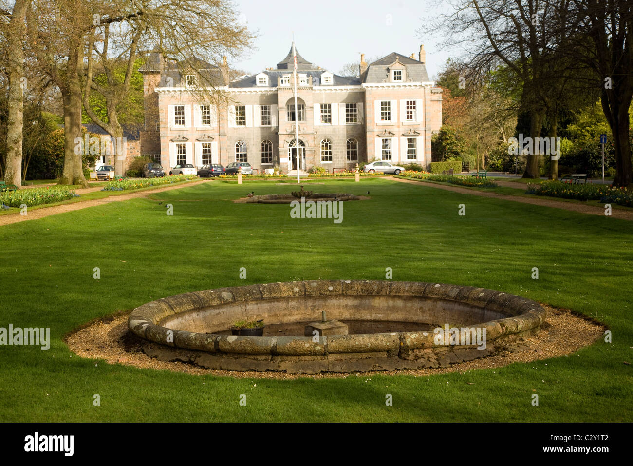 Saumarez house gardens Castel Guernsey Channel Islands Stock Photo - Alamy