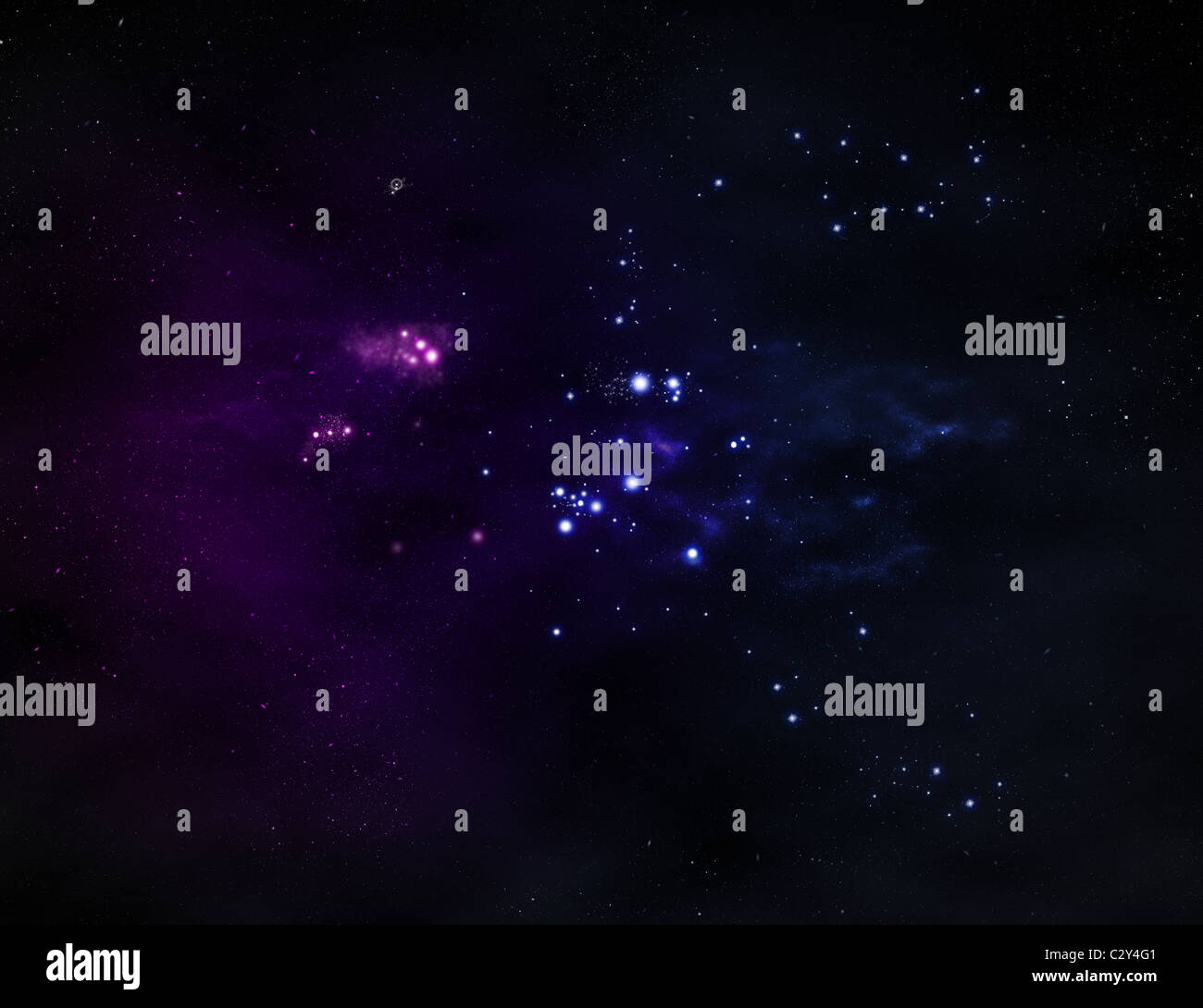 Outer space with lots of star and purple/blue haze Stock Photo - Alamy