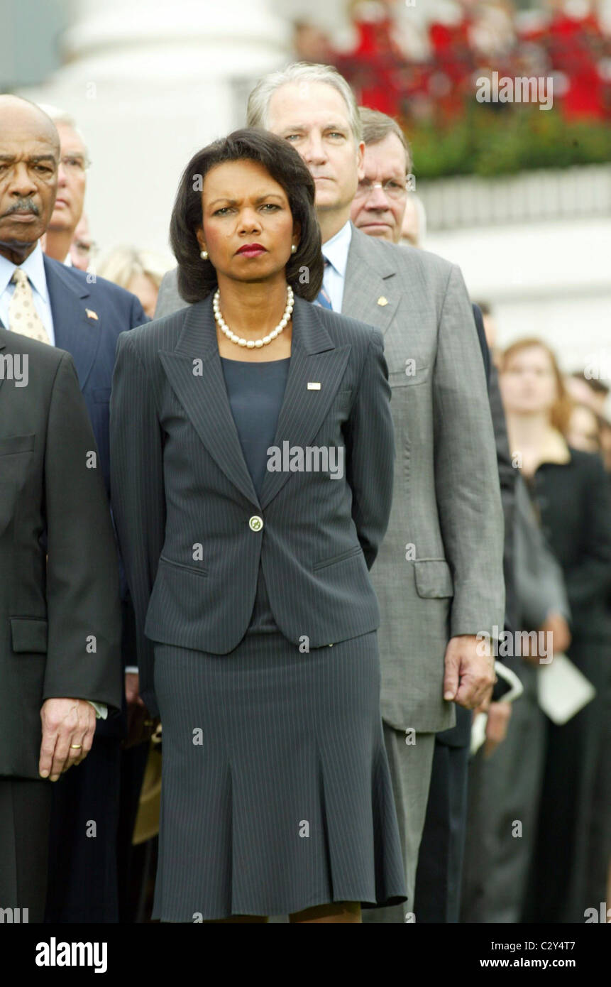 Condoleezza Rice at the White House's moment of silence for the victims ...