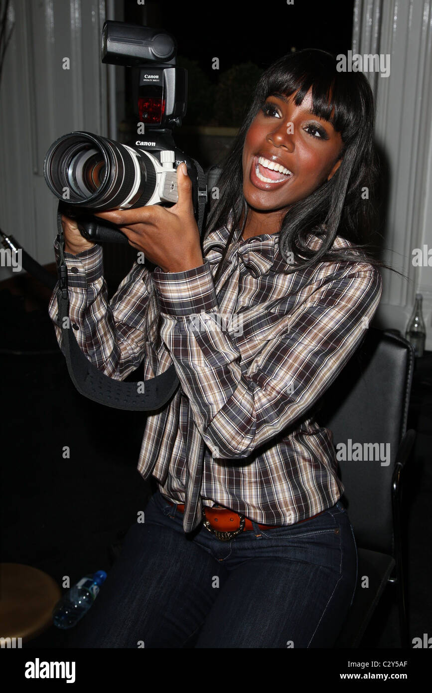Kelly Rowland tries out one a photographers camera Sky HD+ Designer Box ...