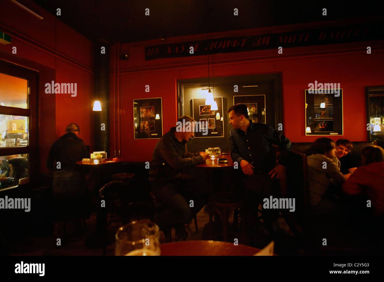 Bar scene in Leipzig Germany Stock Photo - Alamy