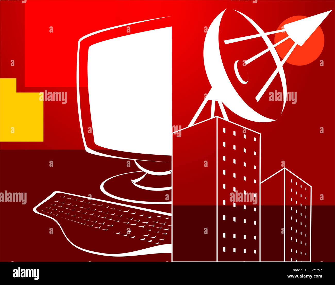 dish antenna and computer Stock Photo - Alamy