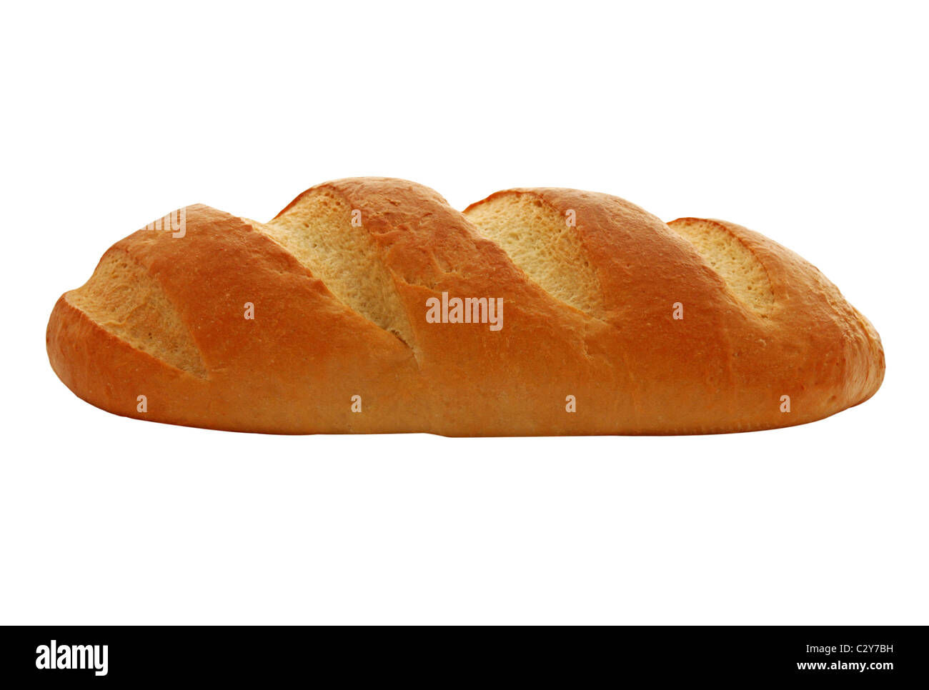 long loaf (wheat bread) isolated on white background Stock Photo - Alamy