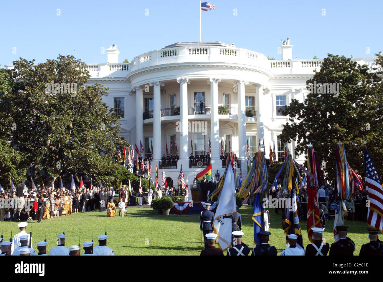 Atmosphere President George Bush and First Lady Laura Bush participate ...