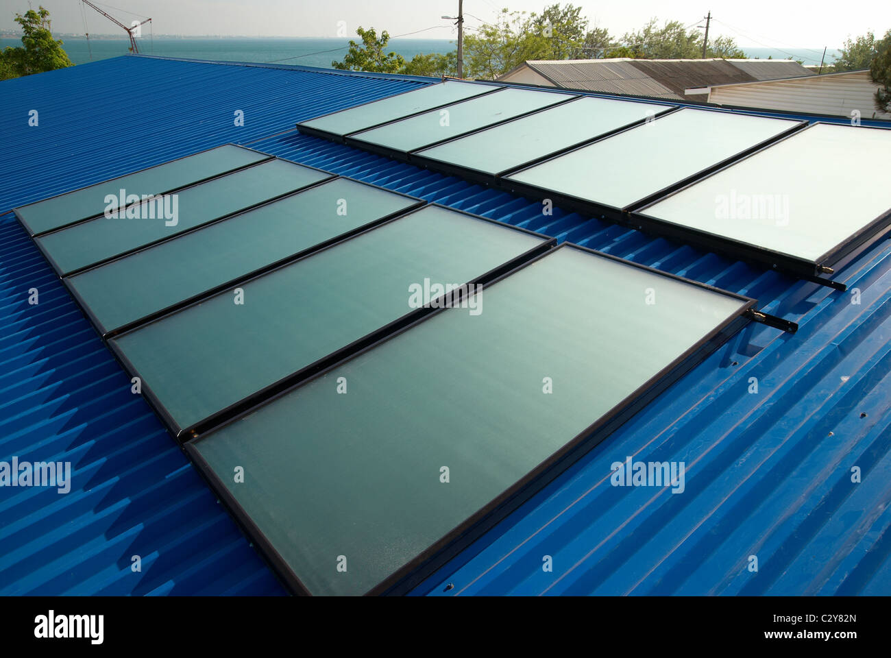 Solar water heating system Stock Photo - Alamy Solar water heating system Stock Photo - Alamy
