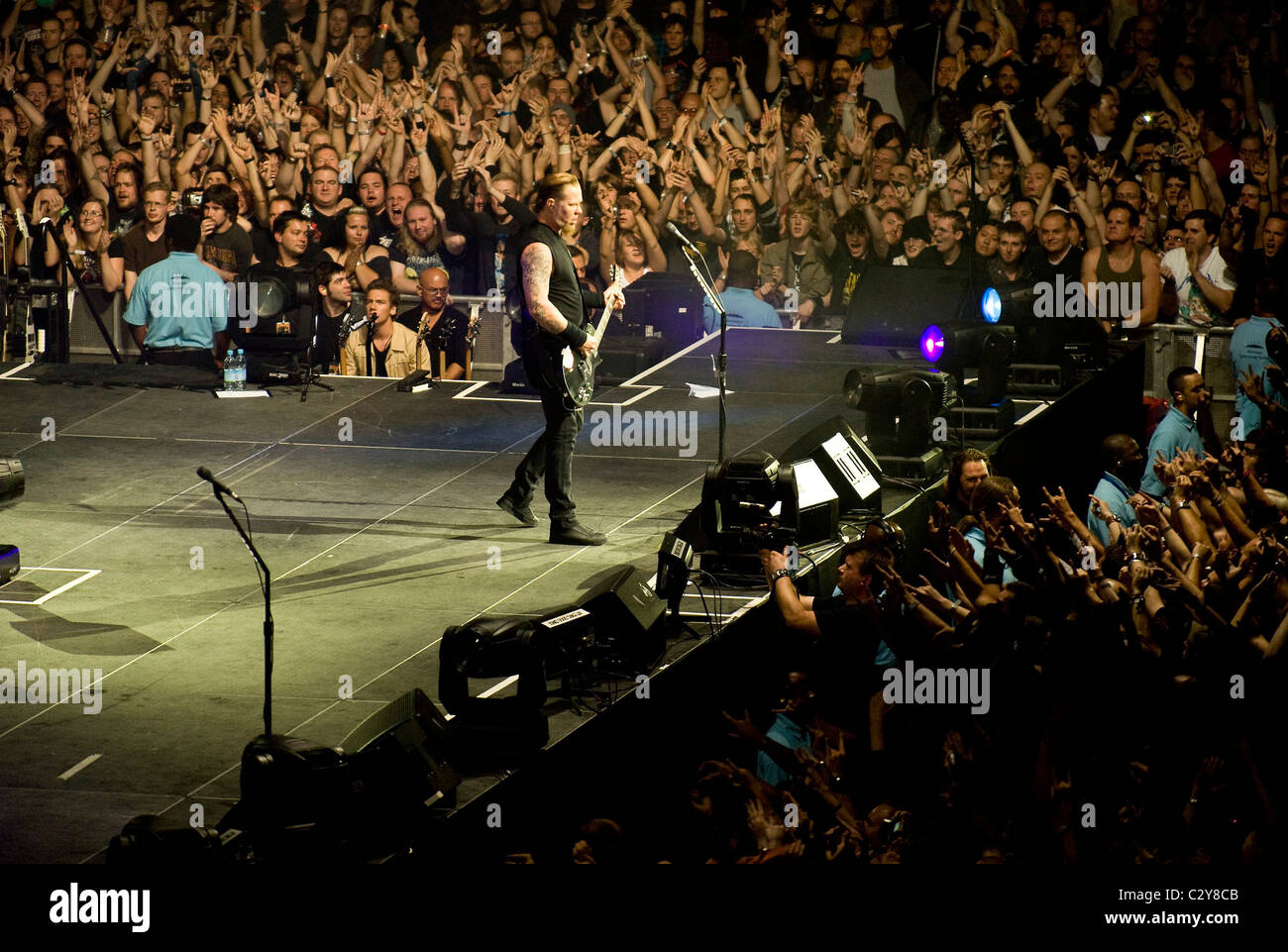 James Hetfield Metallica performing a special album lunch concert at ...