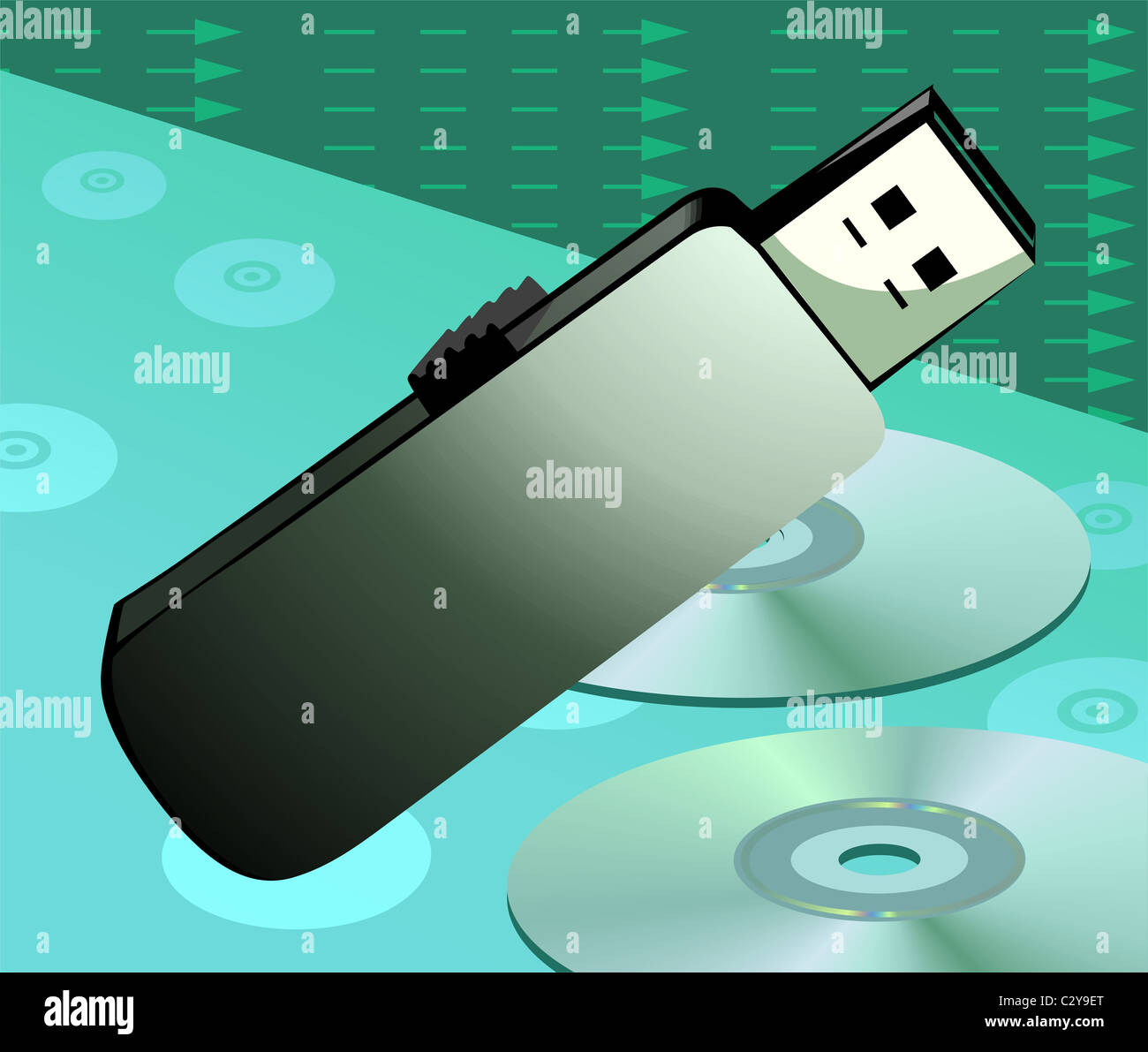 pen drive in green background Stock Photo - Alamy