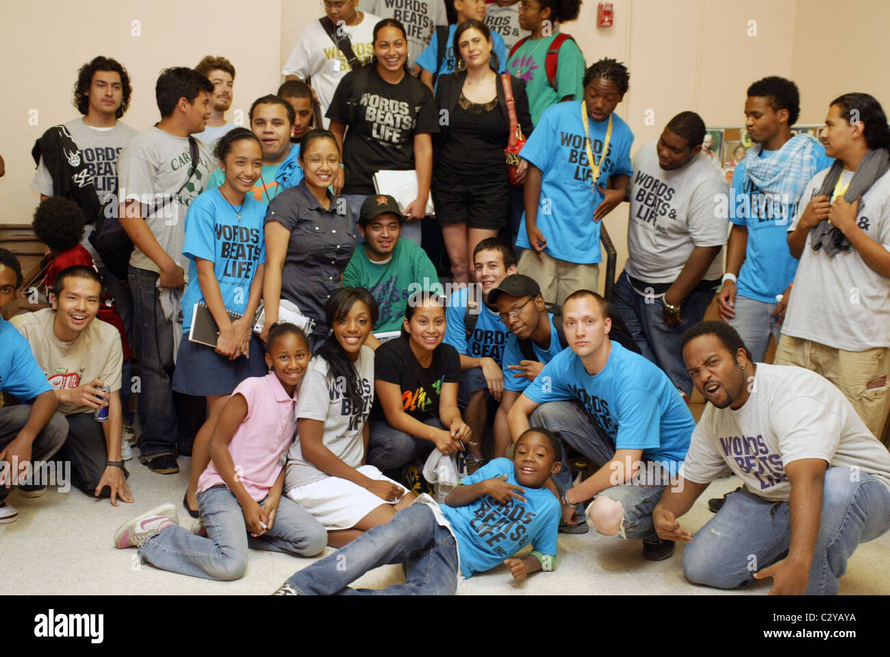 Dawn Richard of Danity Kane poses with Claw Money and teen members of ...