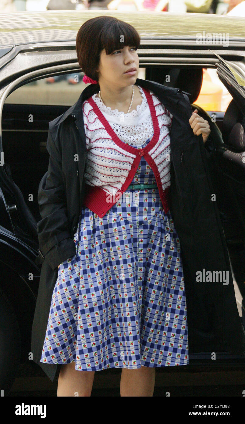 America Ferrera on the set of 'Ugly Betty' filming in Manhattan New ...