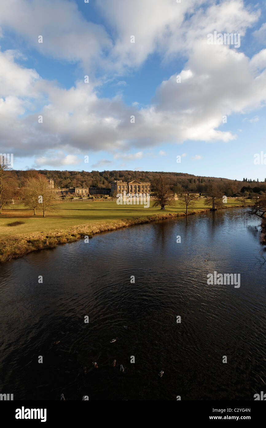 Chatsworth river derbyshire hi-res stock photography and images - Alamy