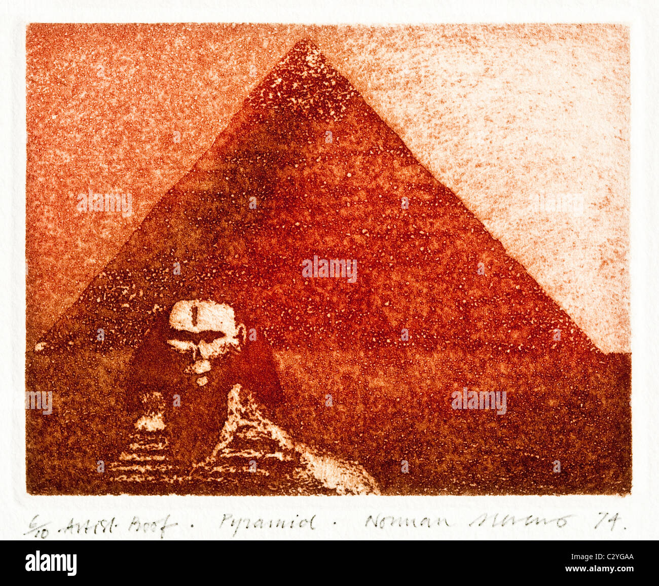 Norman Stevens etching "Pyramid" - France Stock Photo - Alamy