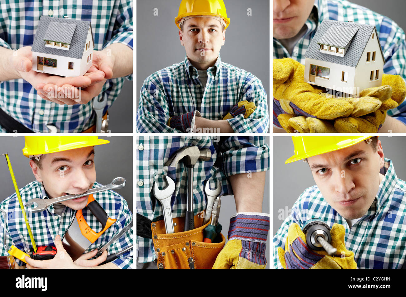Collage portrait positive person hi-res stock photography and images ...