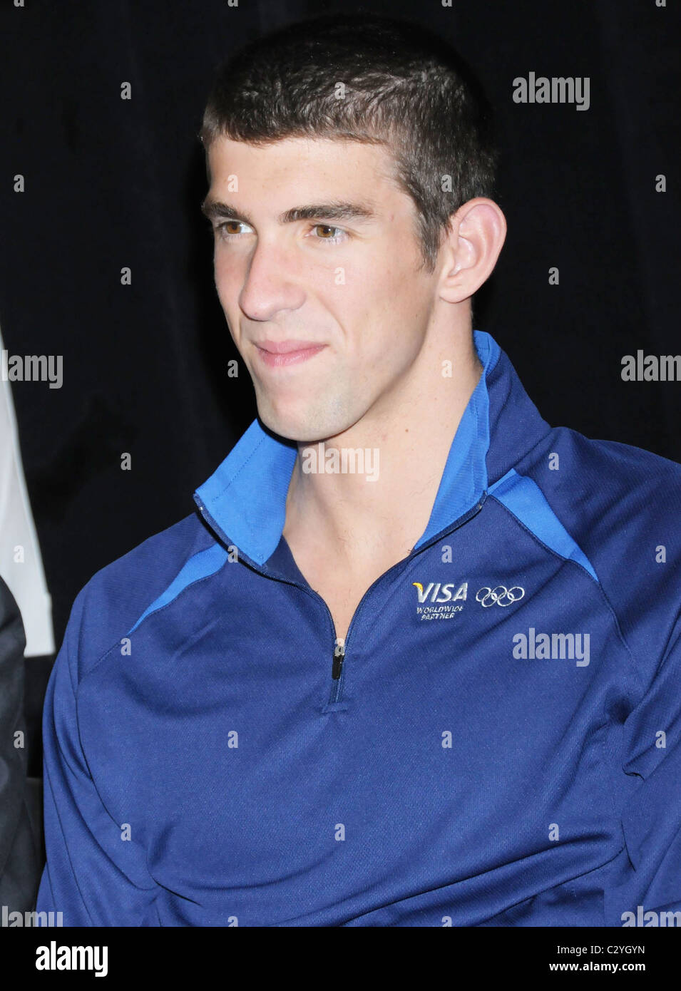 Michael Phelps Olympic champion speaks at a press conference to promote ...