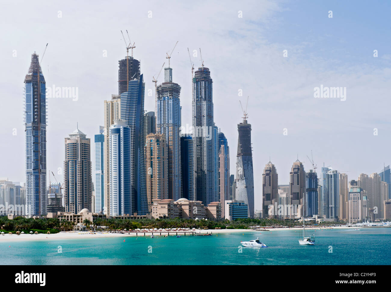 Skyline of modern high rise towers at Dubai Marina district United Arab ... Skyline of modern high rise towers at Dubai Marina district United Arab ...